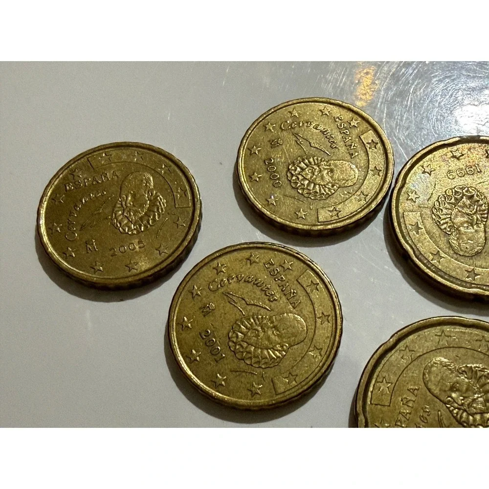 Design | Spain Euro Cent Coin Lot 1999205 Miguel De Cervantes 10c 20c 5 ...